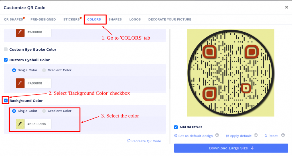How To Change The Background Color Of A QR Code QRCodeChimp Support