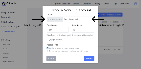 How to add Sub Accounts? - QRCodeChimp Support